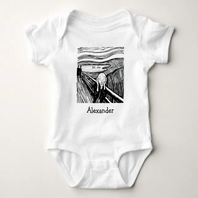 Edvard Munch - The Scream Lithography Baby Bodysuit | Zazzle
