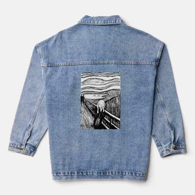 Edvard Munch - The Scream Lithography Denim Jacket | Zazzle
