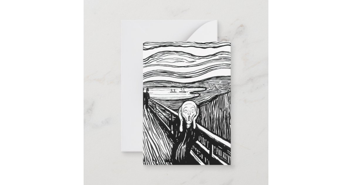 Edvard Munch - The Scream Lithography Note Card | Zazzle