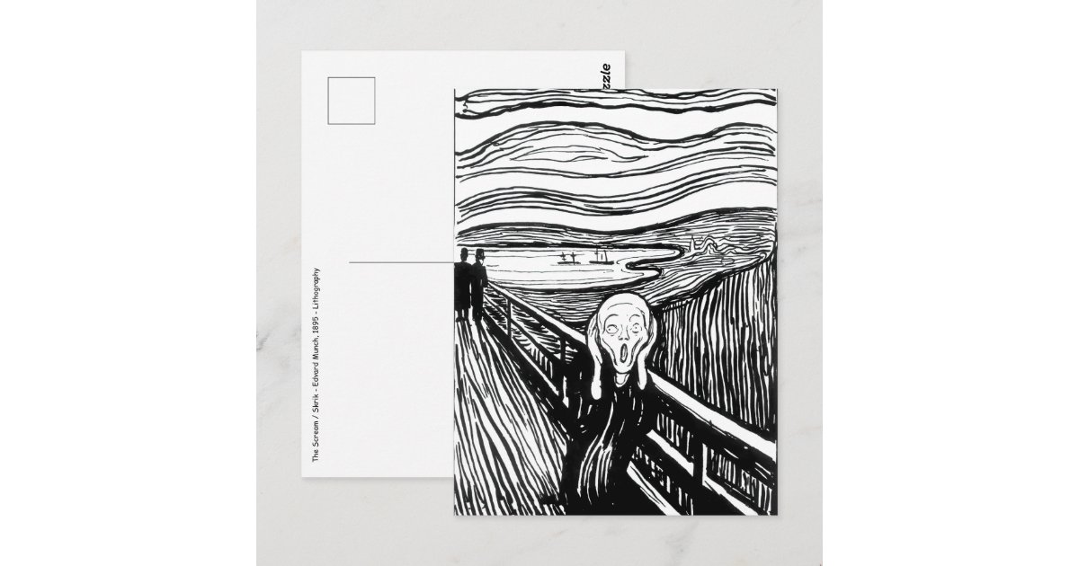 Edvard Munch - The Scream Lithography Postcard | Zazzle