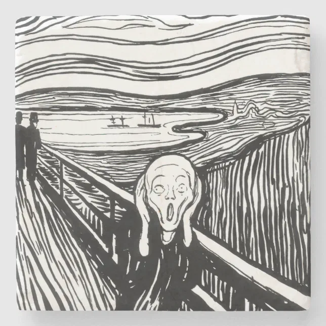 Edvard Munch - The Scream Lithography Stone Coaster | Zazzle