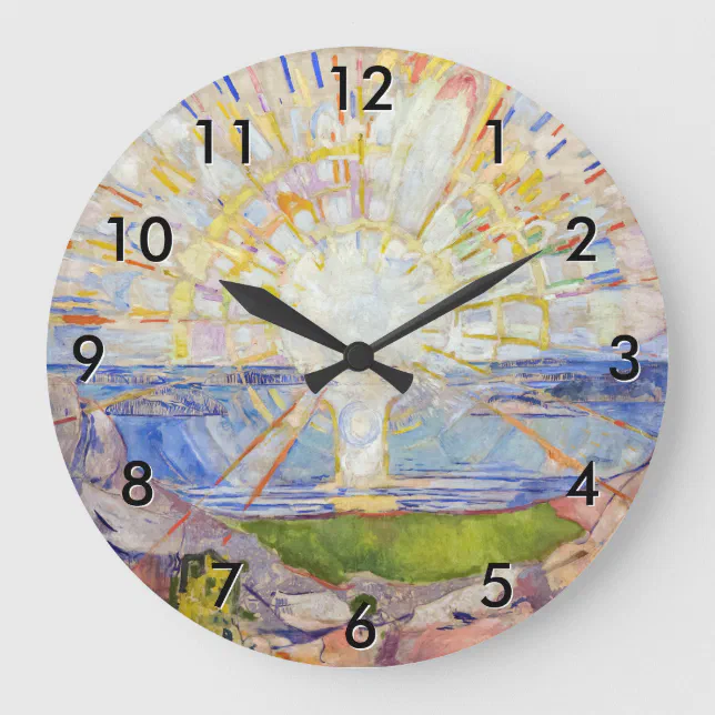 Edvard Munch - The Sun 1911 Large Clock | Zazzle
