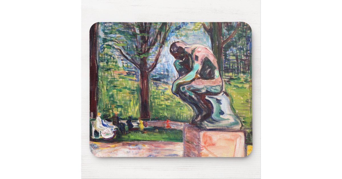 Edvard Munch - The Thinker by Rodin Mouse Pad | Zazzle