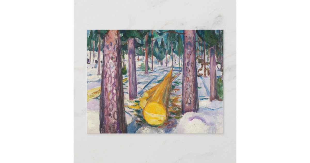 Edvard Munch - The Yellow Log Postcard | Zazzle