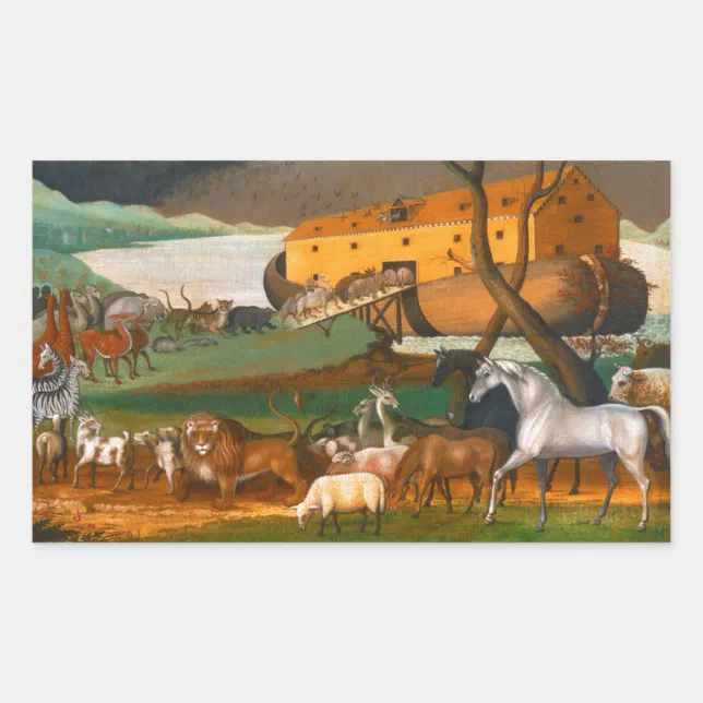 Edward Hicks Noah's Ark Rectangular Sticker | Zazzle