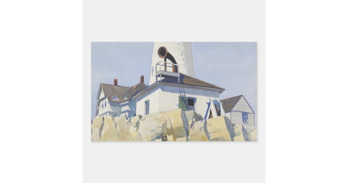 edward hopper paintings art rectangular sticker | Zazzle