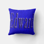 Edward Name Logo On Blue Mosaic, Throw Pillow | Zazzle