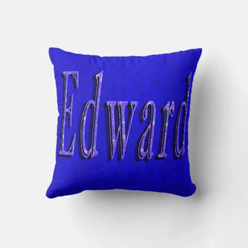 Edward Name Logo On Blue Mosaic, Throw Pillow | Zazzle