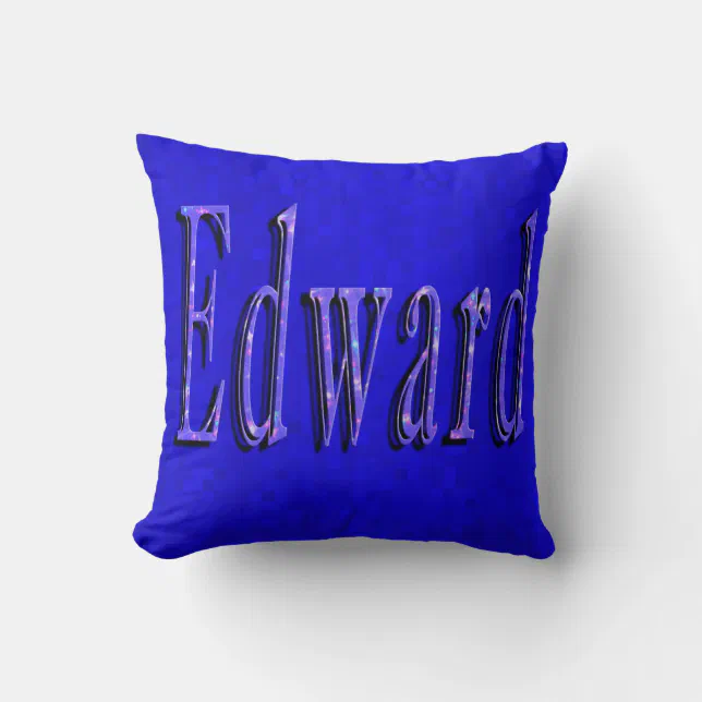 Edward Name Logo On Blue Mosaic, Throw Pillow | Zazzle