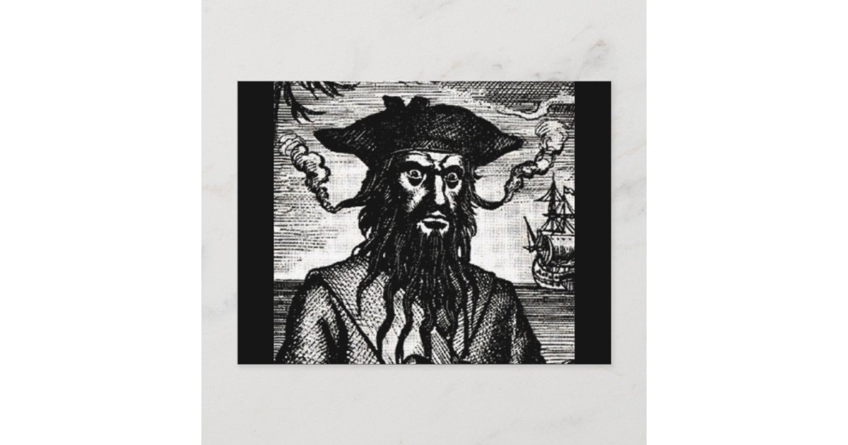 Edward Teach Portrait Postcard | Zazzle