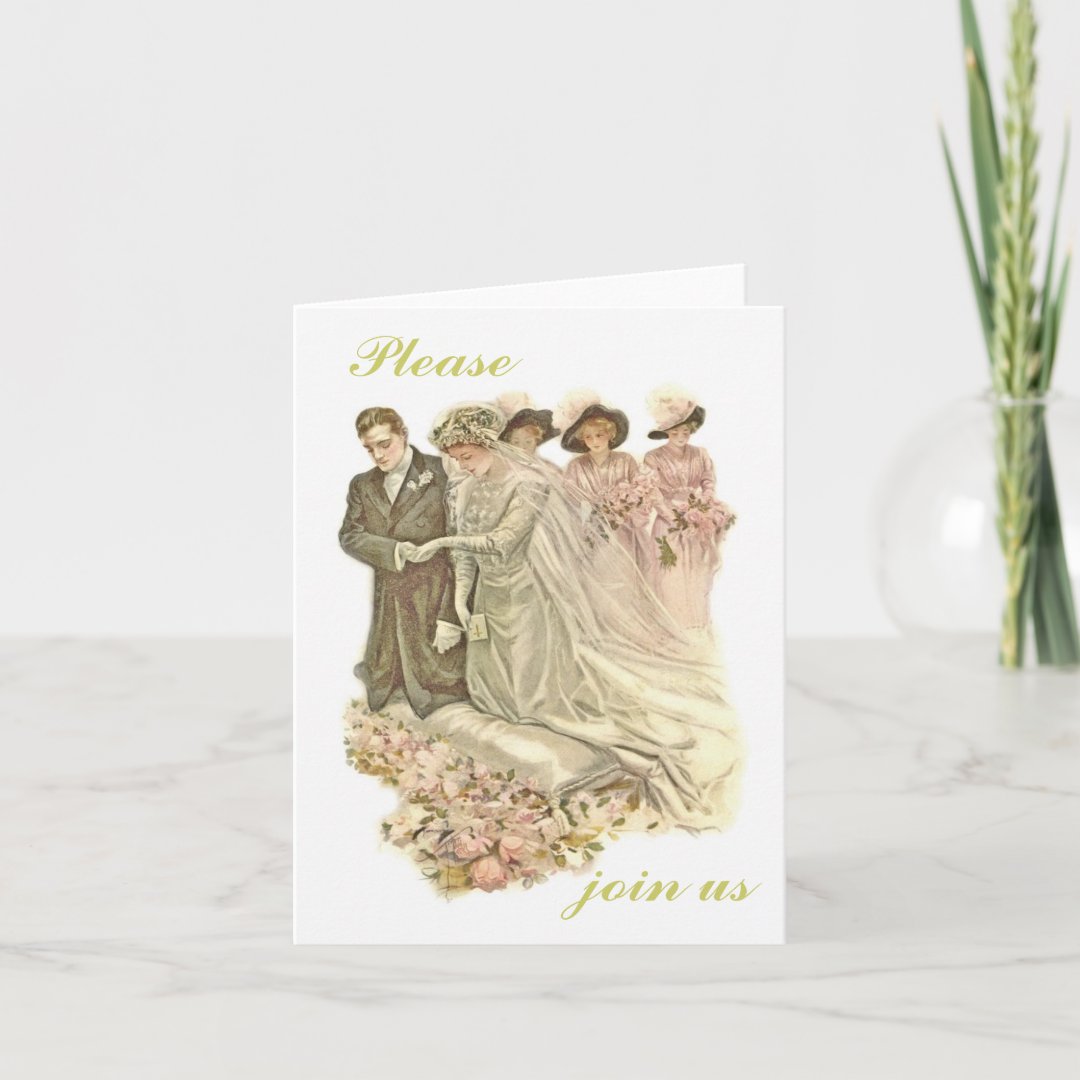 Edwardian, Vintage Wedding Card Invitation | Zazzle