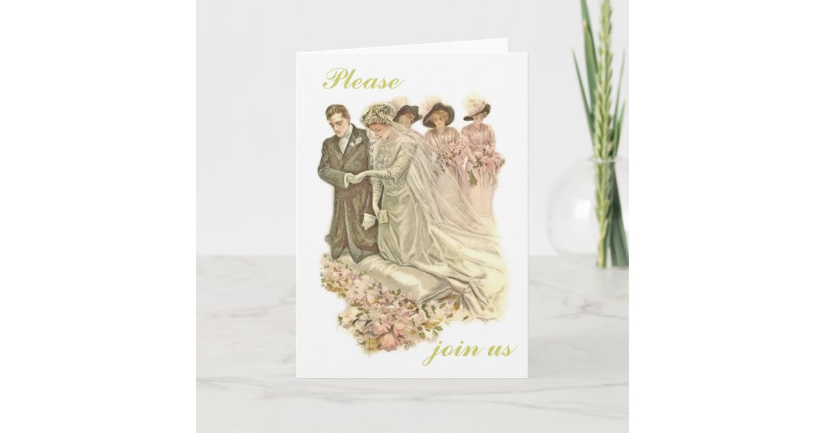 Edwardian Vintage Wedding Invitation Card | Zazzle