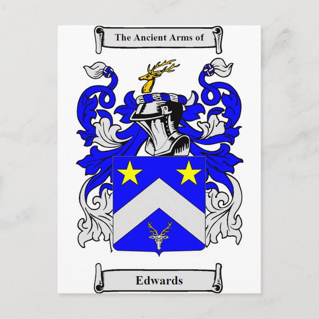 Edwards (English) Coat of Arms Postcard | Zazzle
