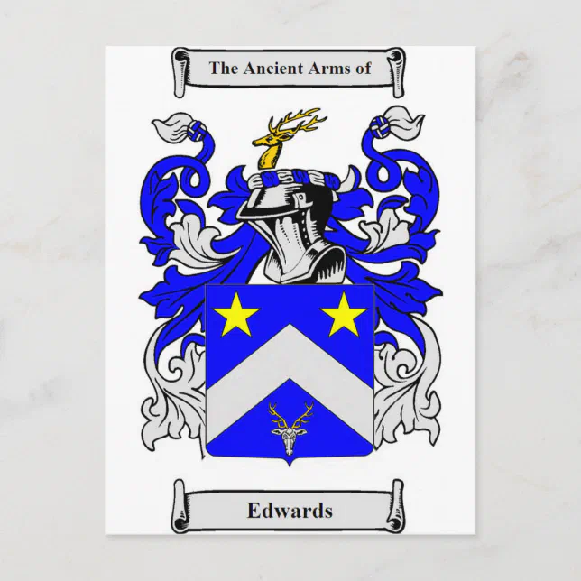 Edwards (English) Coat of Arms Postcard | Zazzle