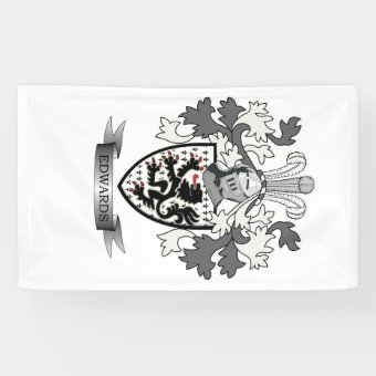 Edwards Family Crest Coat of Arms Banner | Zazzle