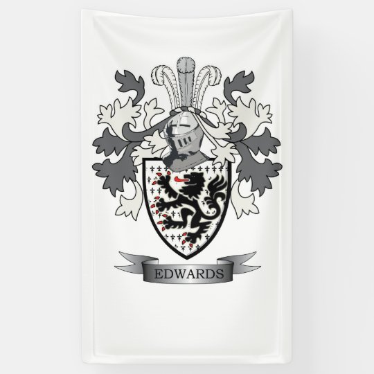 Edwards Family Crest Coat of Arms Banner | Zazzle.com