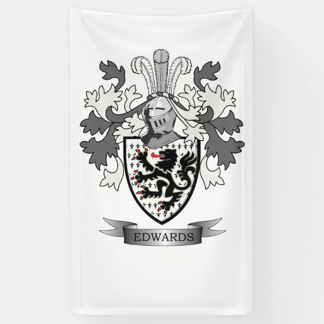 Edwards Family Crest Coat of Arms Banner | Zazzle