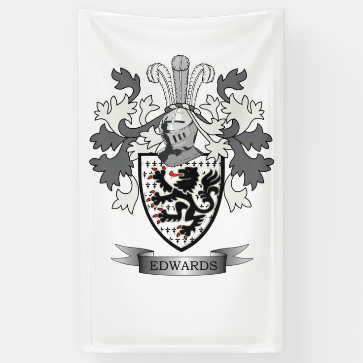 Edwards Family Crest Coat of Arms Banner | Zazzle