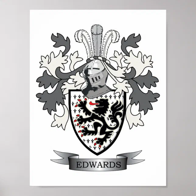Edwards Family Crest Coat of Arms Poster | Zazzle