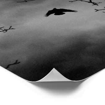 Eerie Bird in Flight Poster | Zazzle