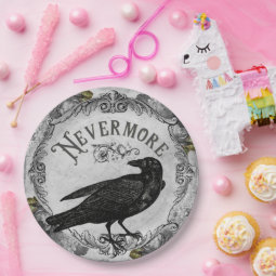 Eerie Raven Halloween Party Horror Paper Plates | Zazzle