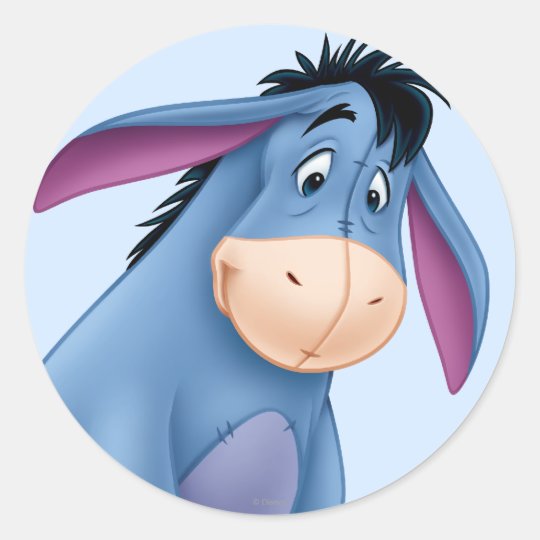 Eeyore 4 classic round sticker | Zazzle.com