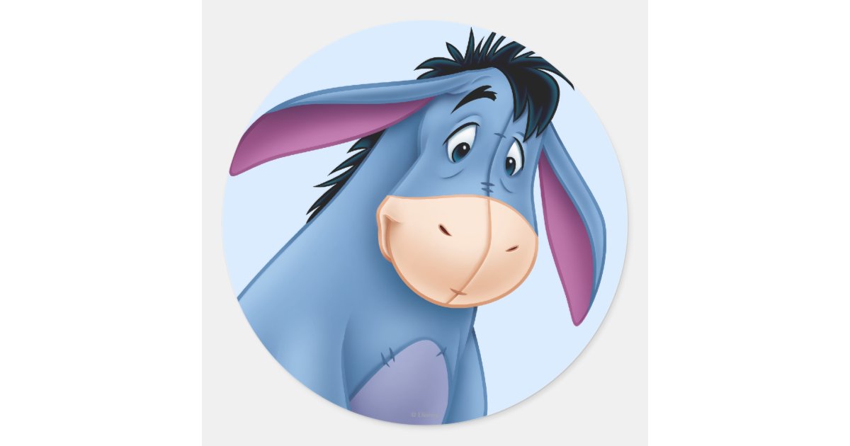 Eeyore 4 classic round sticker | Zazzle