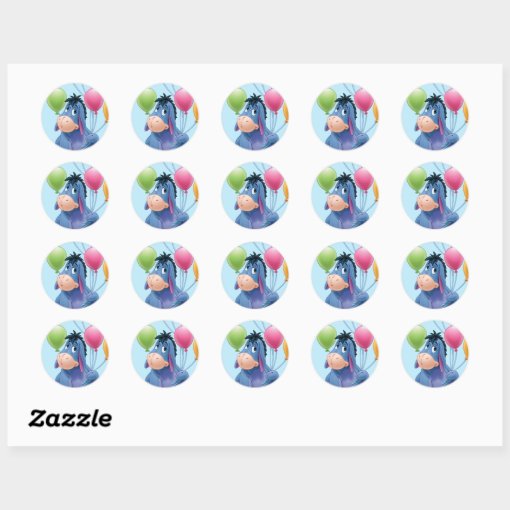 Eeyore 7 classic round sticker | Zazzle