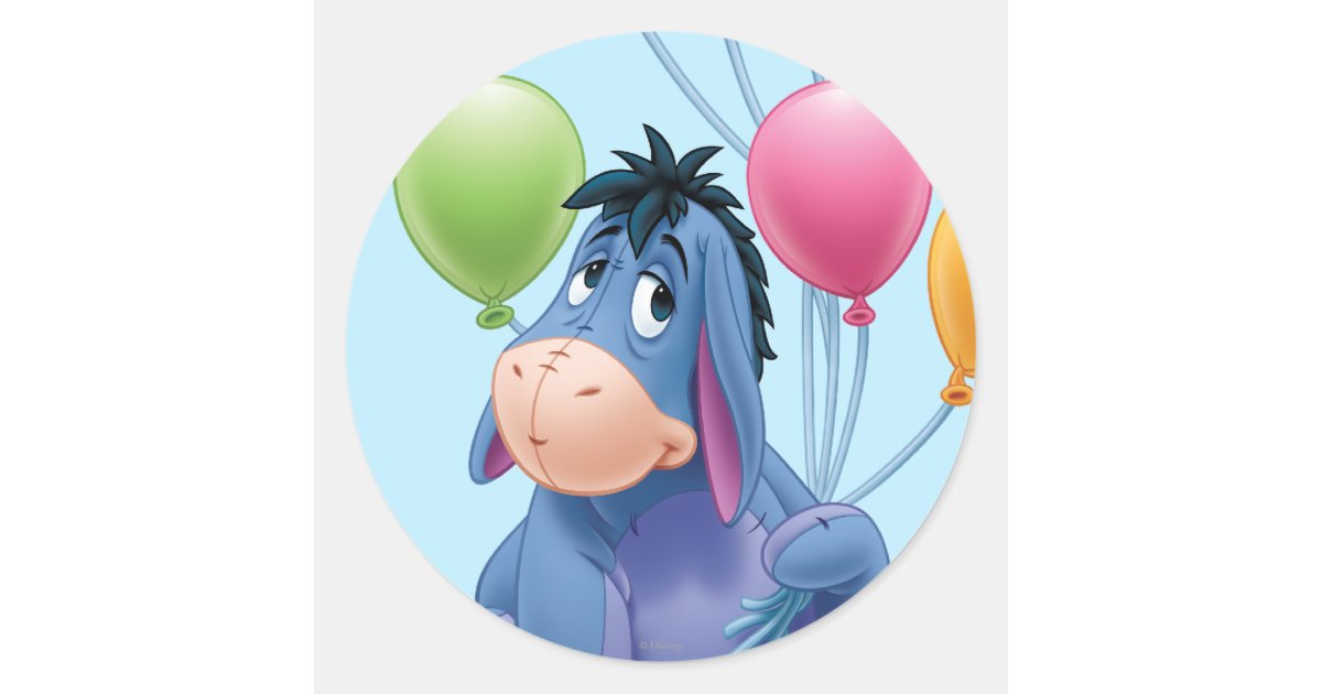 Eeyore 7 classic round sticker | Zazzle