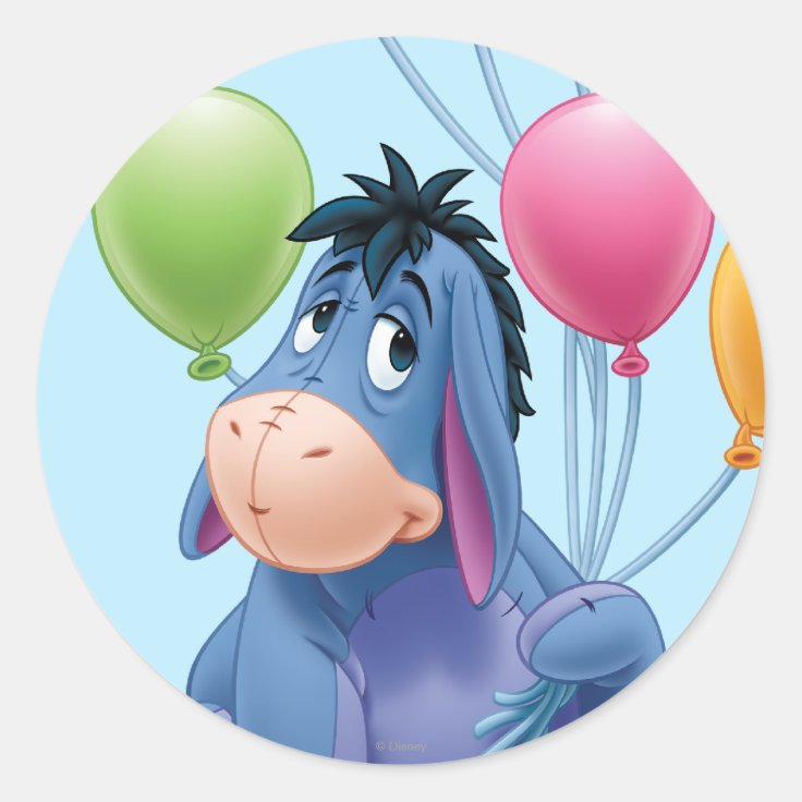 Eeyore 7 classic round sticker | Zazzle
