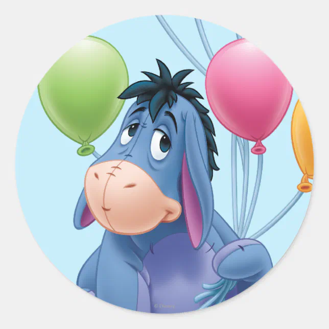 Eeyore 7 classic round sticker | Zazzle