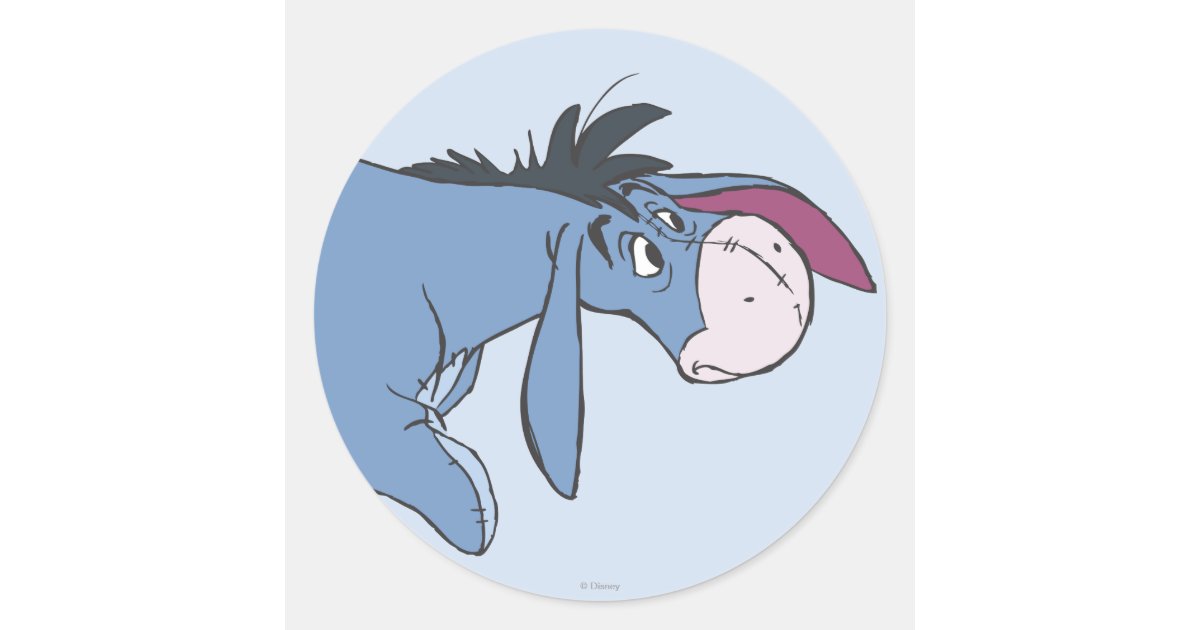 Eeyore 9 classic round sticker | Zazzle