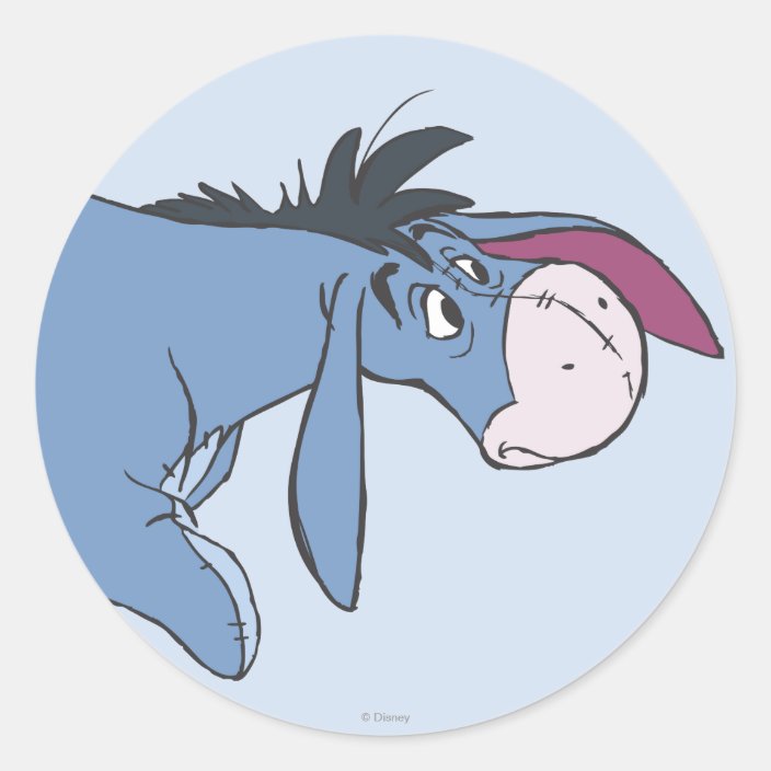 Eeyore 9 classic round sticker | Zazzle.com