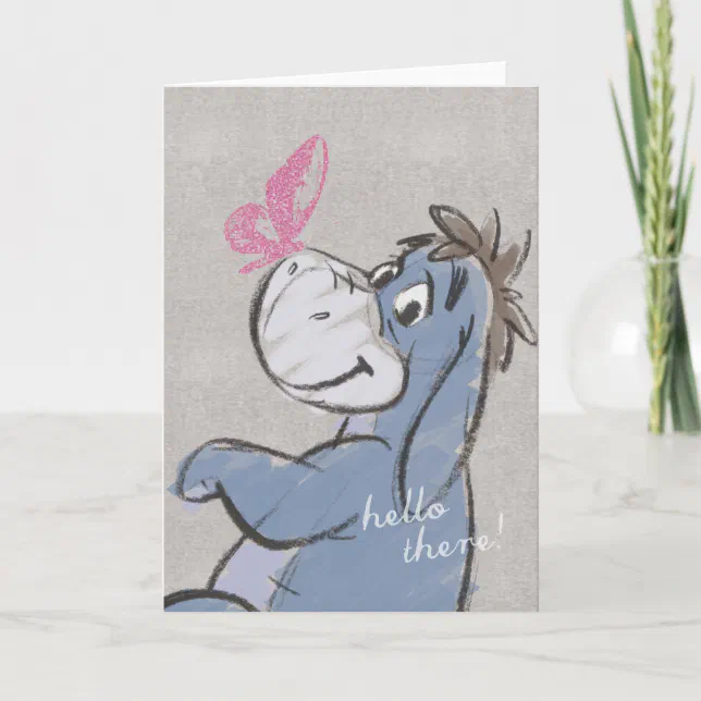 Eeyore Sketch - Hello There Card | Zazzle