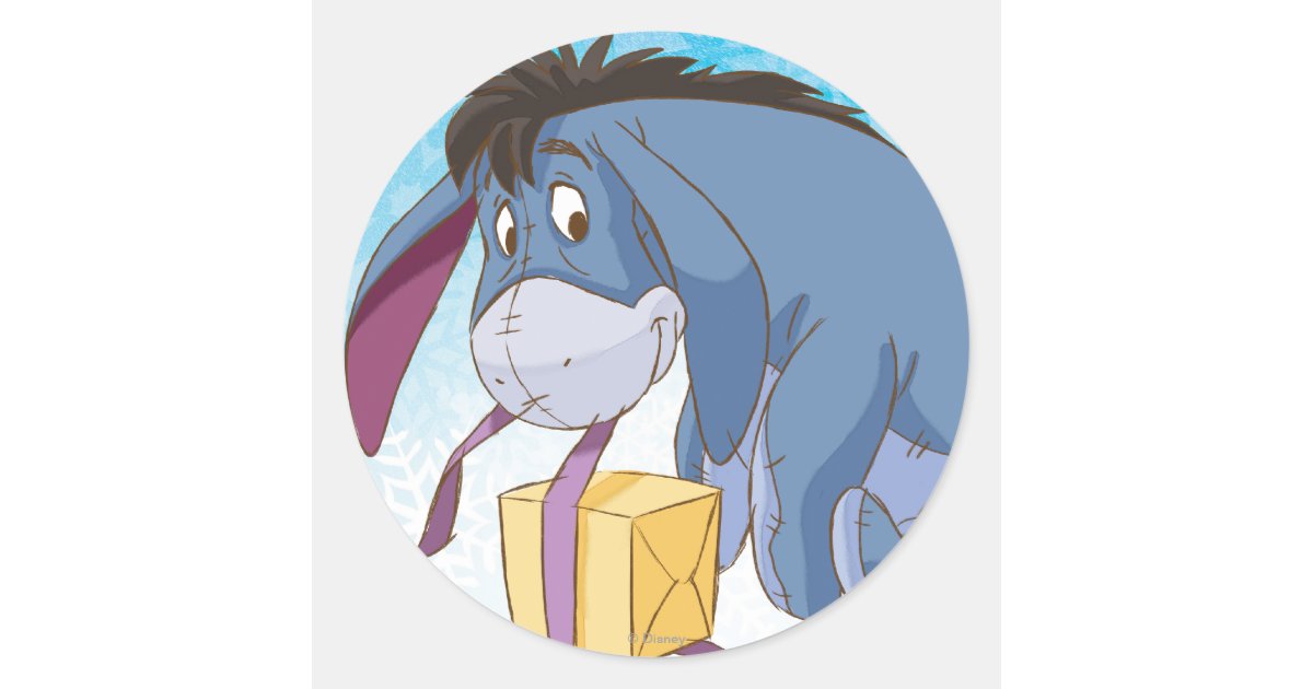Eeyore Wrapping Gift Classic Round Sticker | Zazzle