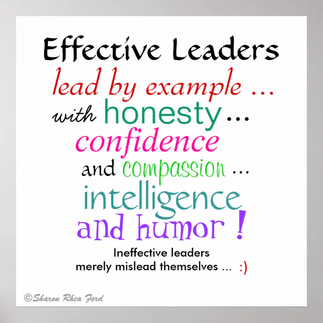 Effective Leaders' Character Traits by SRF Poster | Zazzle