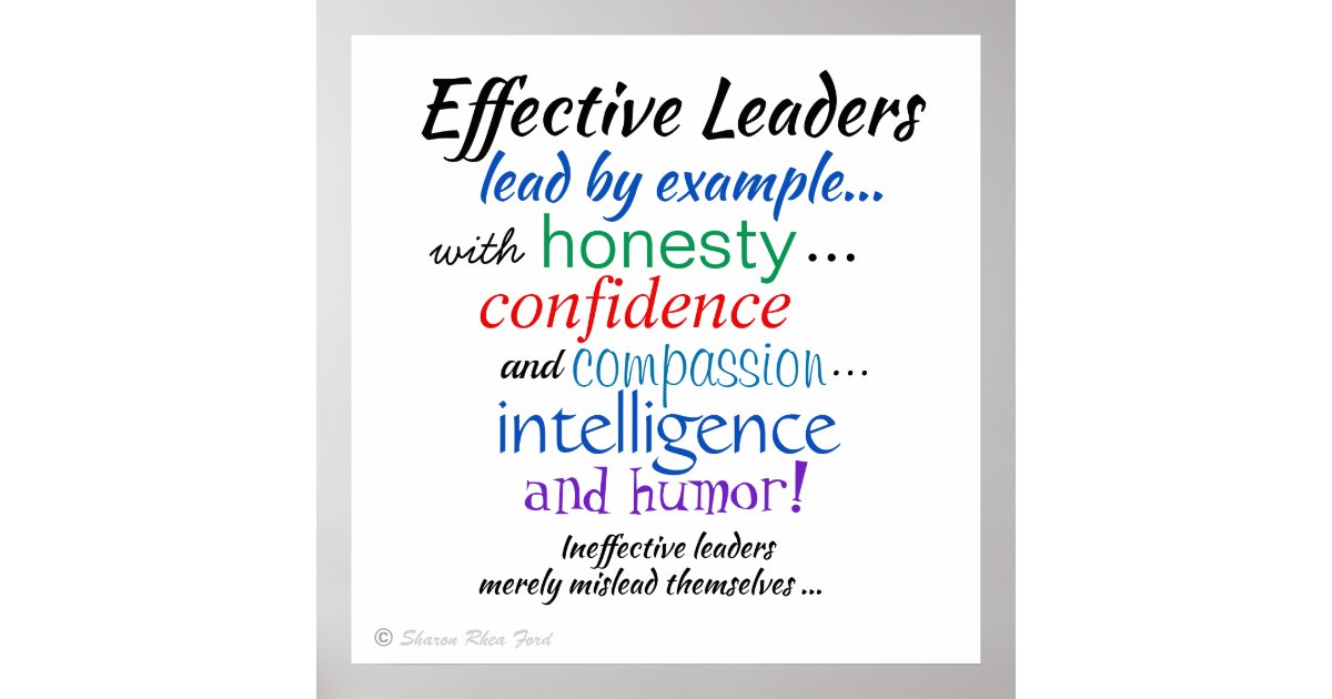 Effective Leaders' Character Traits by SRF Poster | Zazzle.com