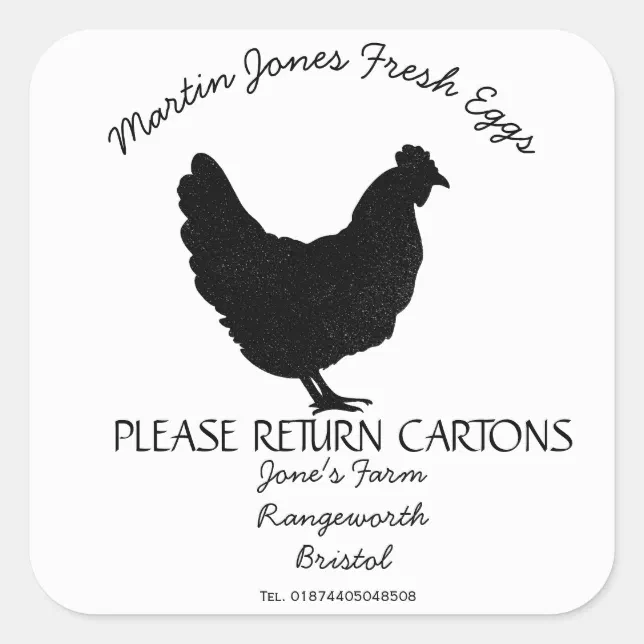 Egg Carton Label customize hens egg box free range | Zazzle