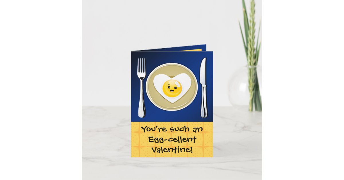 Egg-cellent Kawaii Valentine Holiday Card | Zazzle