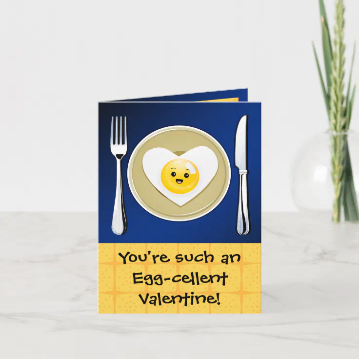 Egg-cellent Kawaii Valentine Holiday Card | Zazzle