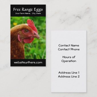 Egg Farming Rural Chicken Photo Business Card | Zazzle