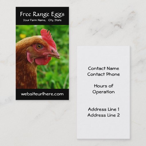 Egg Farming Rural Chicken Photo Business Card | Zazzle