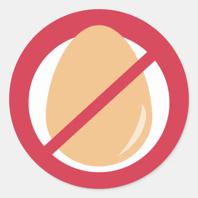 Egg Free Contains No Eggs Allergy Alert Stickers | Zazzle