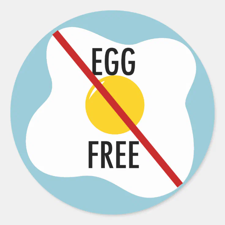 Egg Free Food Allergy Warning Classic Round Sticker | Zazzle