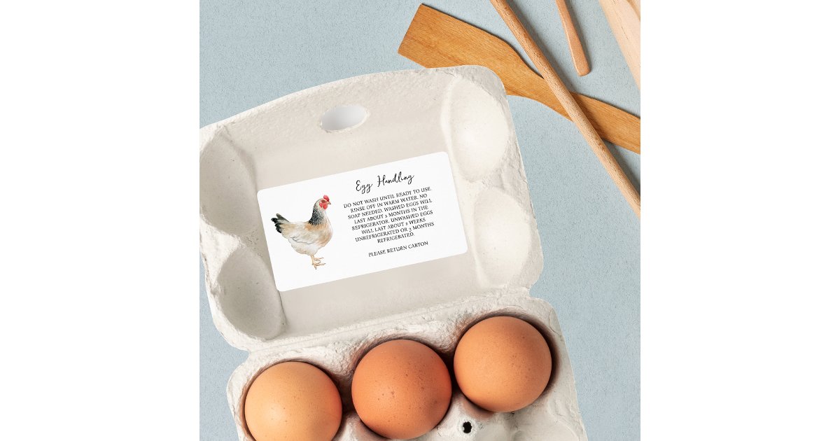 Egg Handling Instruction Sticker Carton Care Label | Zazzle
