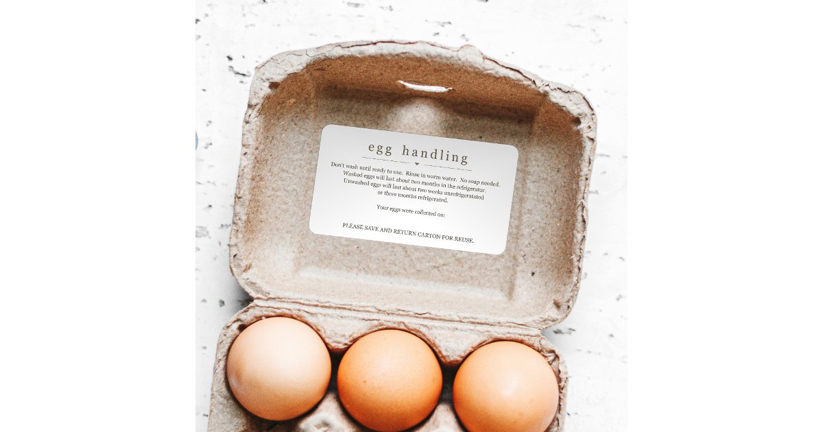 Egg Handling Instruction Sticker Carton Care Label | Zazzle