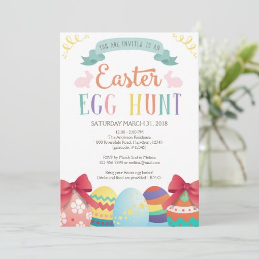 Egg Hunt Invitation, Easter Egg Hunt Invitation | Zazzle