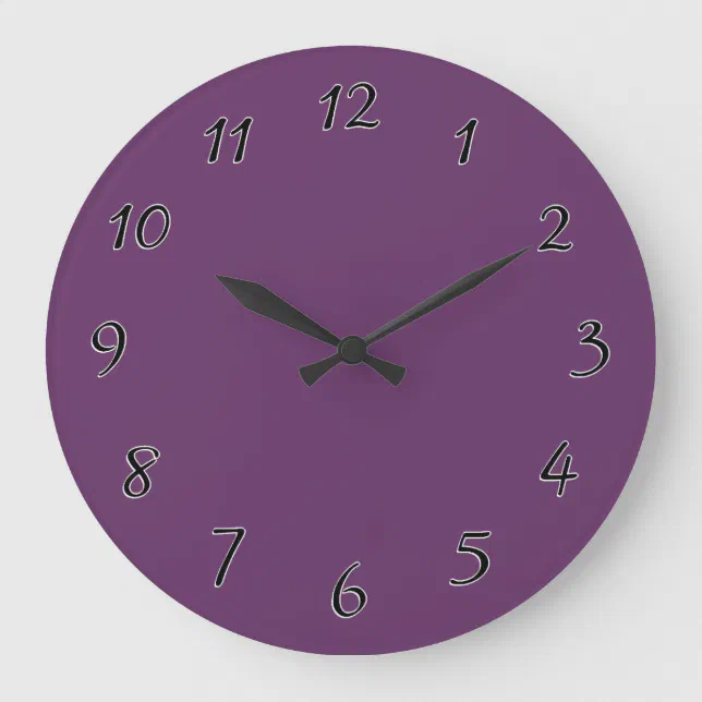 Eggplant purple template to personalize Customize Large Clock | Zazzle
