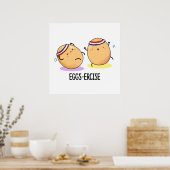 Eggs-ercise Funny Aerobic Eggs Pun Poster | Zazzle