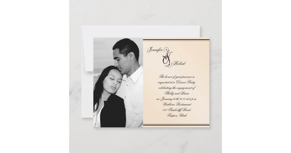Eggshell Elegance Wedding Engagement Invitation | Zazzle